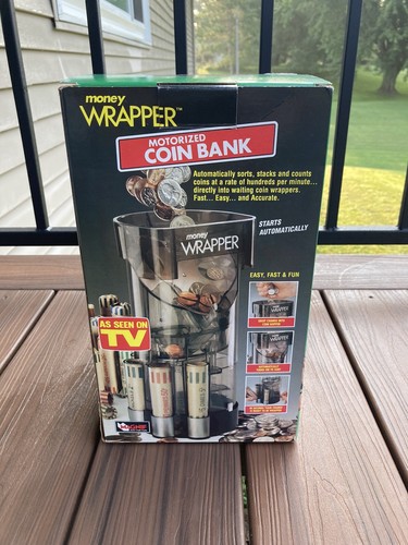 VTG 90s MAGNIF Money Wrapper Motorized Coin Bank Made in USA | eBay