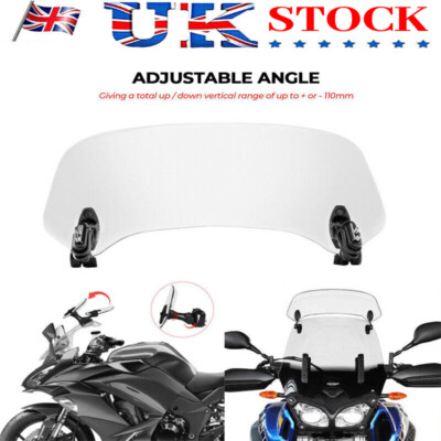 Motorcycle Motorbike Clip On Windshield Wind Screen Deflector Extension ...