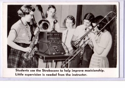 Real Photo Postcard RPPC - Students Use Stroboconn Saxophone Trombone ...