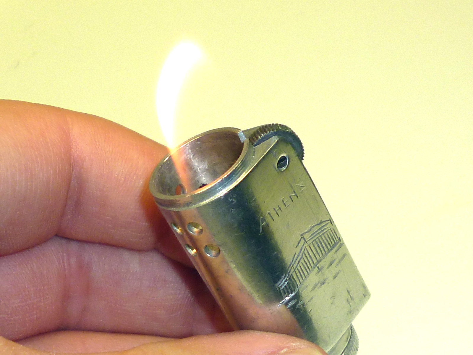 VINTAGE SOLID ALUMINIUM POCKET WICK LIGHTER - "ΜΥΡΣΟΣ" -ATHENE - GRECE ...