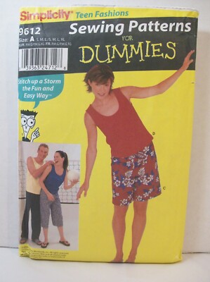 Simplicity Sewing for Dummies 9612 Teen Fashions Sz S-XL Unisex pants ...