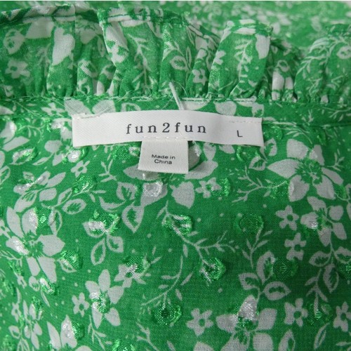 Fun2fun Women's Large Sheer V-Neck Ruffle Collar Floral Polyester | eBay