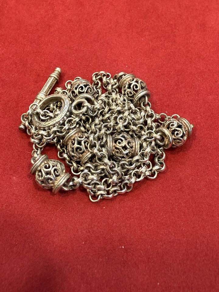 Konstantino Sterling Silver Filigree Station Chain Long Toggle Necklace ...