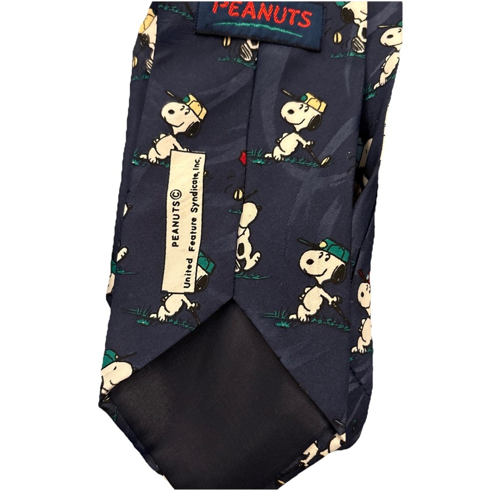 Peanuts Playing Golf Golfing Cartoon Character Polyester Tie vintage ...