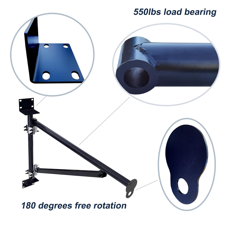 Wall Mount Jib Crane, Hoist Bracket, All Steel Construction 550 Lb ...