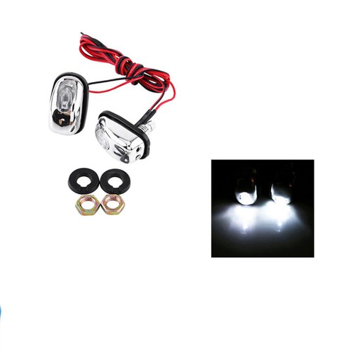 1 Pair Universal White LED Light Windshield Washer Wiper Jet Water ...