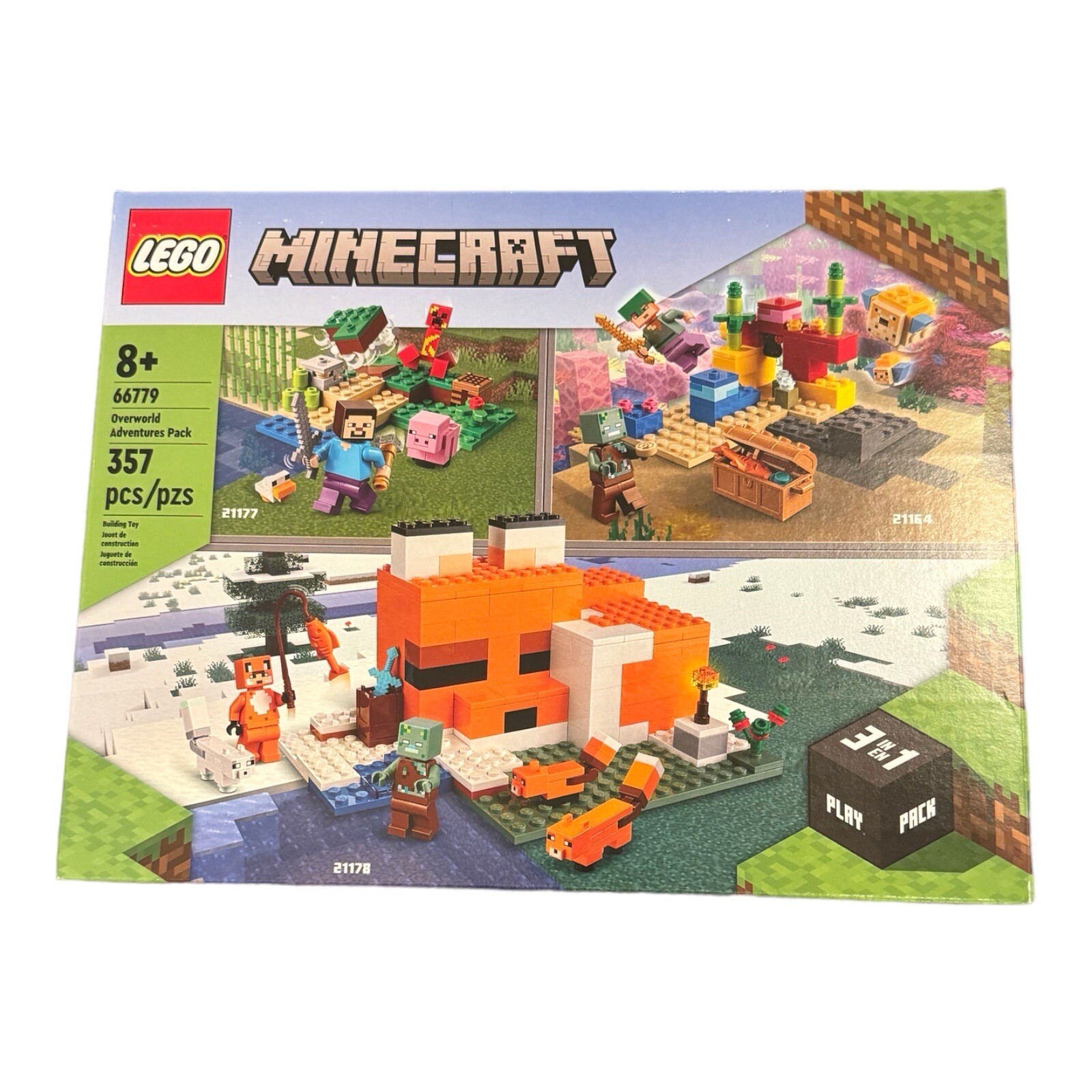 Lego 66779 Minecraft Overworld Adventures Pack [New] 3 in 1 (357 Pieces ...