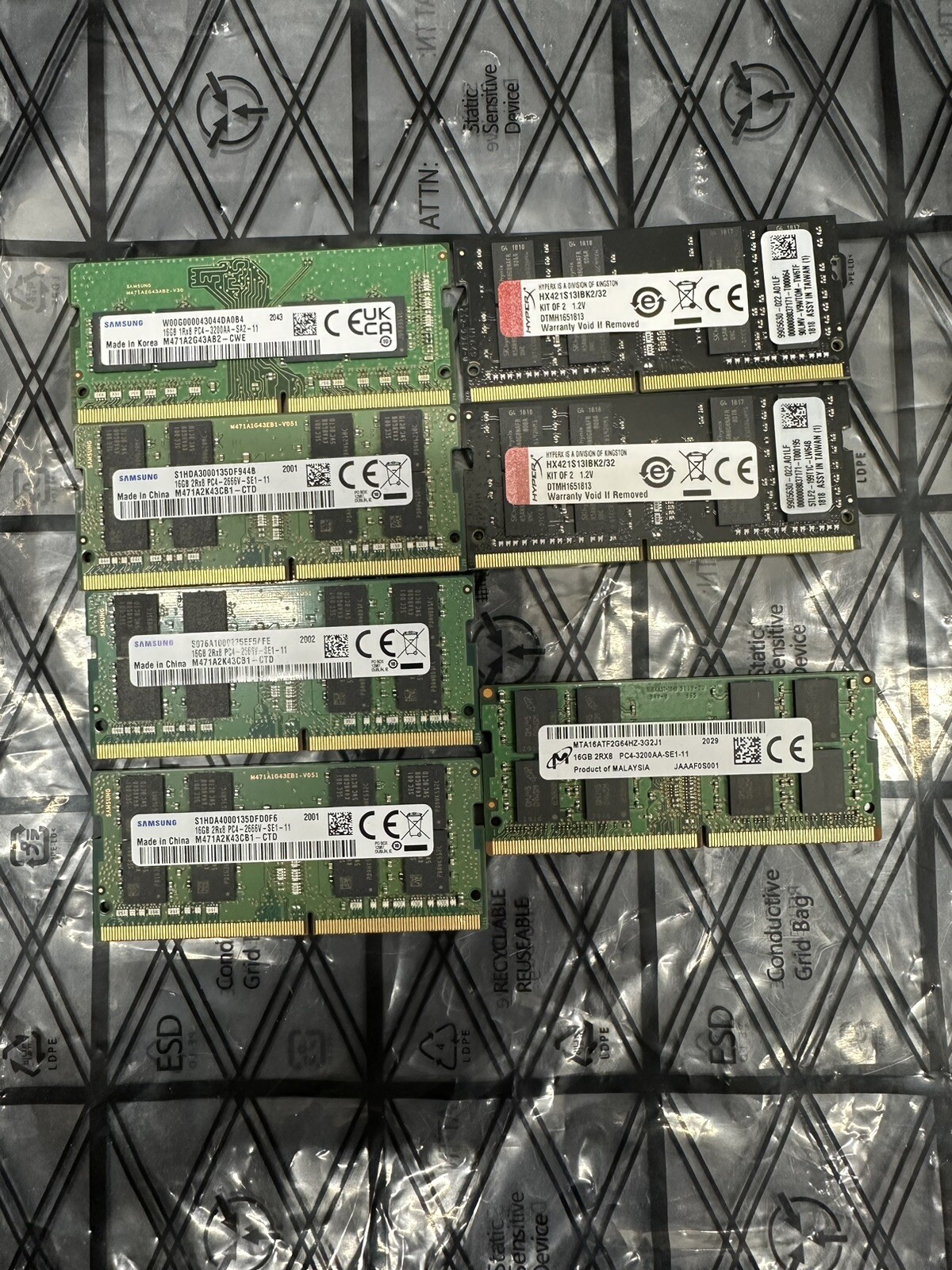 Lot of 7 Mixed Major Brands 16GB DDR4 PC4 Laptop Ram SODIMM Memory | eBay