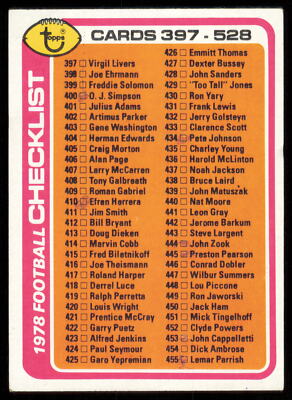 1978 Topps #488 Checklist 397-528 CL Checklist | eBay