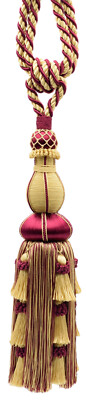 TBAX12, window-treatment-tiebacks, 1253 - Burgundy Gold Red [Sold ...