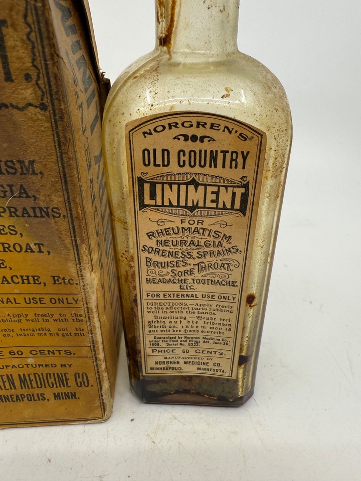 OLD COUNTRY LINIMENT MINNEAPOLIS MN MINN LABELED QUACK MEDICINE ANTIQUE ...