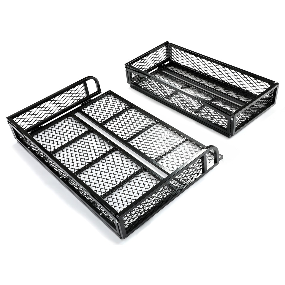 Universal ATV Front & Rear Cargo Basket Set Luggage Carrier Hauler ...