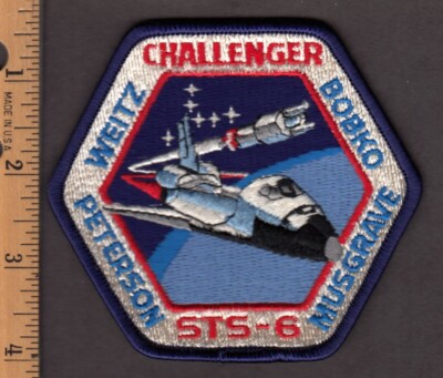 1983 Shuttle Challenger STS-6 vintage embroidered patch Weitz Bobko (A7 ...