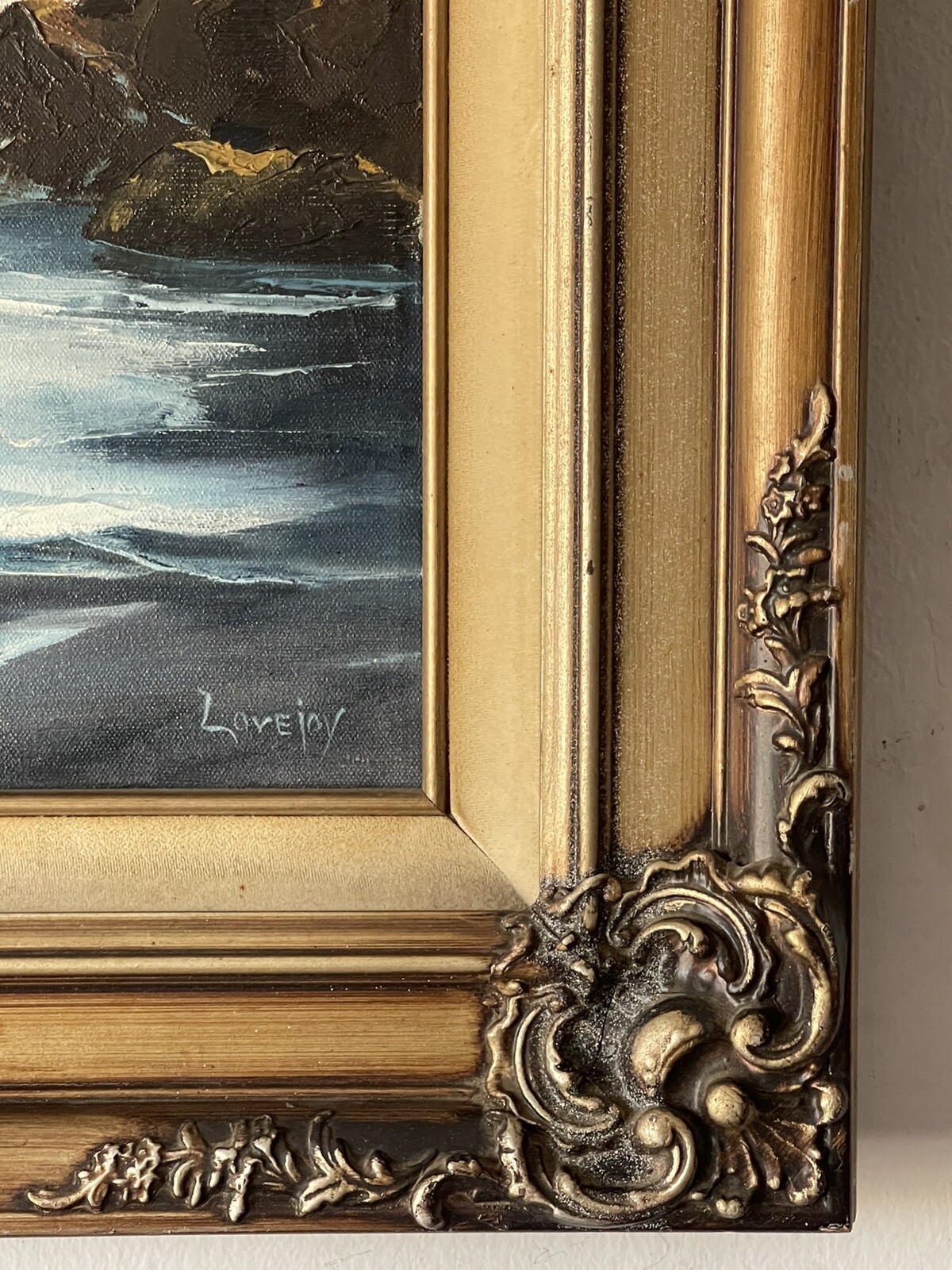 RUPERT LOVEJOY ANTIQUE OCEAN SEASCAPE COASTAL LANDSCAPE OIL PAINTING ...