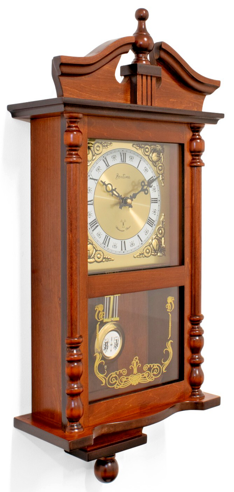 Bentima Wood Radio Controlled Pendulum Battery Chiming Wall Clock ...