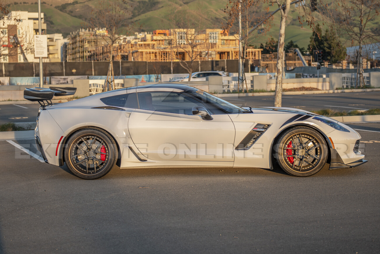 For 14-19 Corvette C7 CARBON FLASH Front Wheel Molding Trim Fender ...