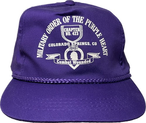 Purple Heart Combat Wounded Snapback Rope Trim Trucker Hat Military Cos ...