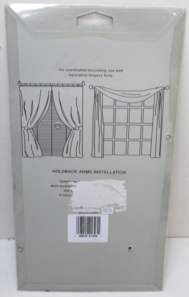 Unique Decorative Window Hardware Holdback Arms Scarves & Curtain Black ...