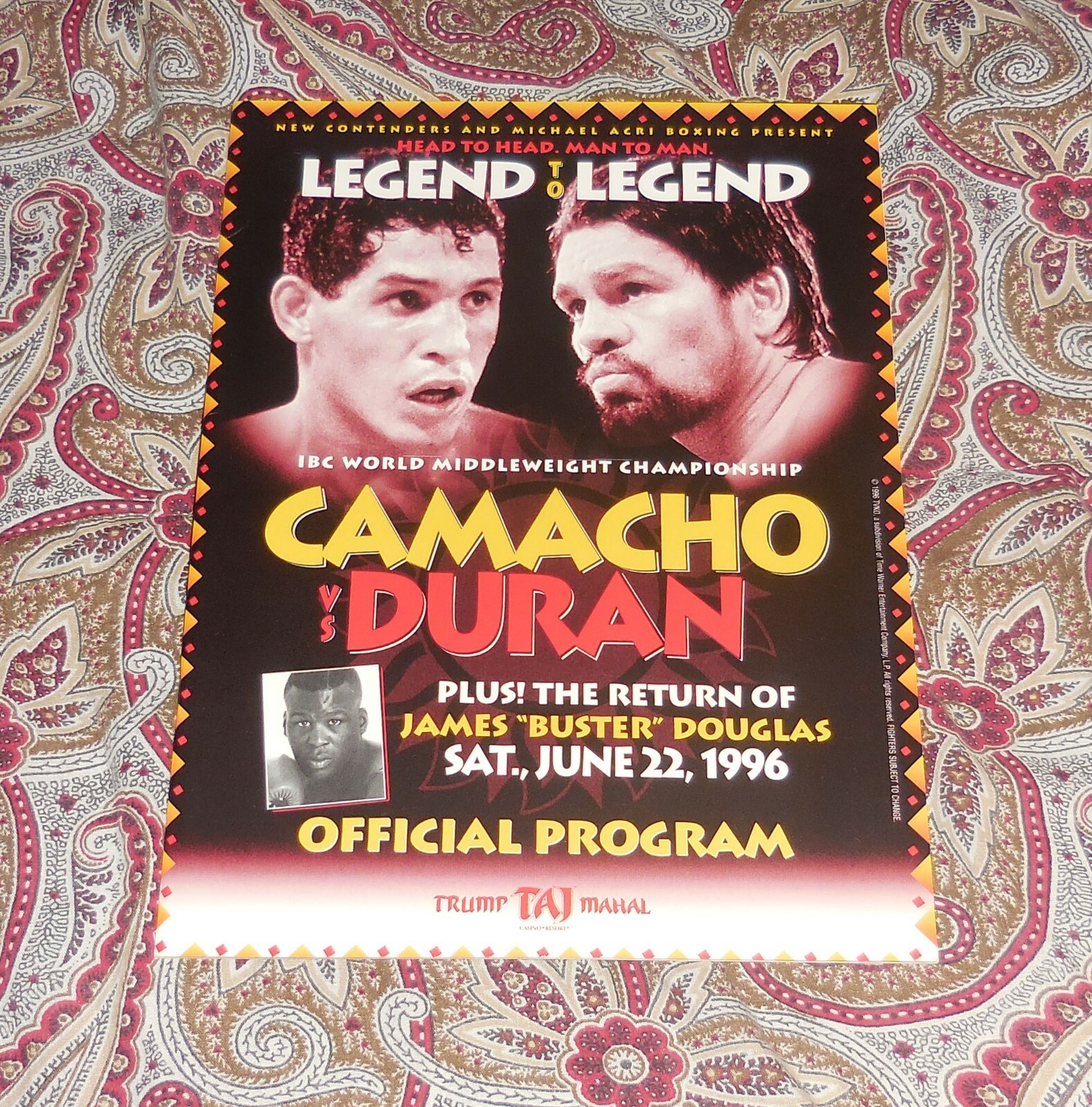 HECTOR CAMACHO VS ROBERTO DURAN 6/22/96 TRUMP TAJ MAHAL - BUSTER ...