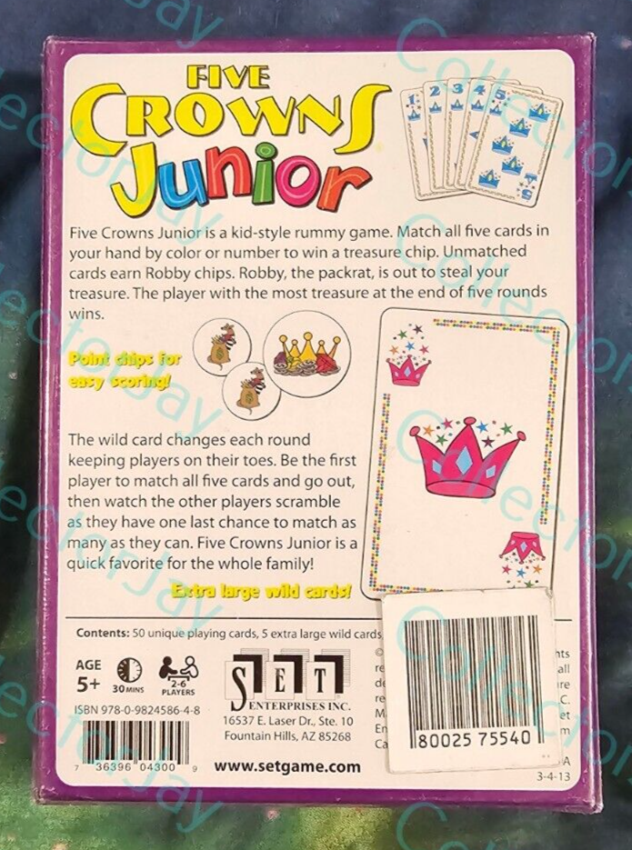 Set Enterprises Five Crowns Junior Card Game Classic Family Gift *New ...