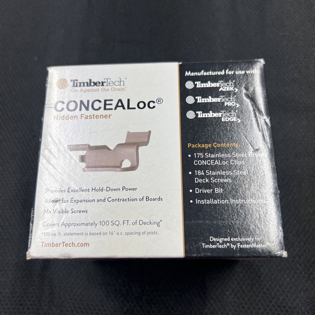 TimberTech CONCEALoc Deck Hidden Fasteners - 2 Bits 175 Clips and 2 ...