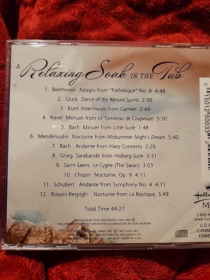 A Relaxing Soak in the Tub Calming Classical Music CD Ships Same Day | eBay