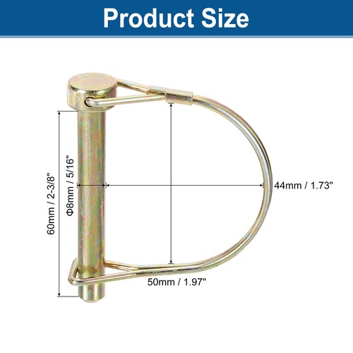 1Pcs 8mm x 60mm Linch Pin with Ring, Trailer Pins Round Linch Pins ...