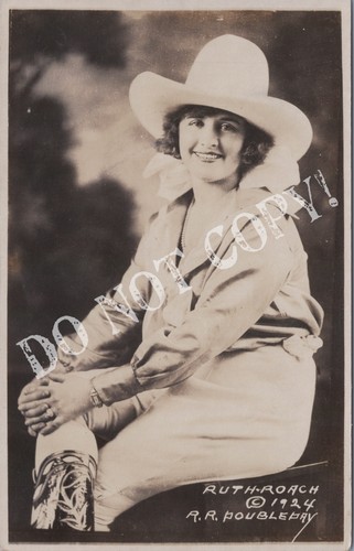 RPPC-Ruth Roach-Cowgirl-Cow Girl-Bronc Rider-Rodeo-Horse Rider-Real ...