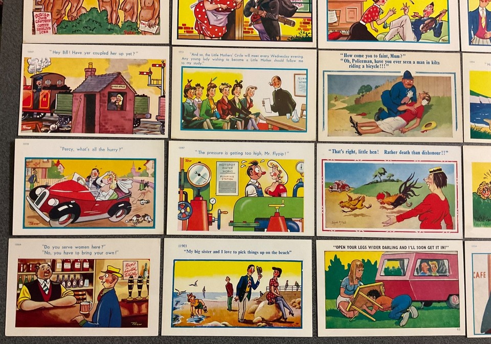 16 X RISQUÉ,SAUCY,NAUGHTY,SEXY,RUDE,HUMOUR,SEASIDE POSTCARDS.EXCELLENT ...