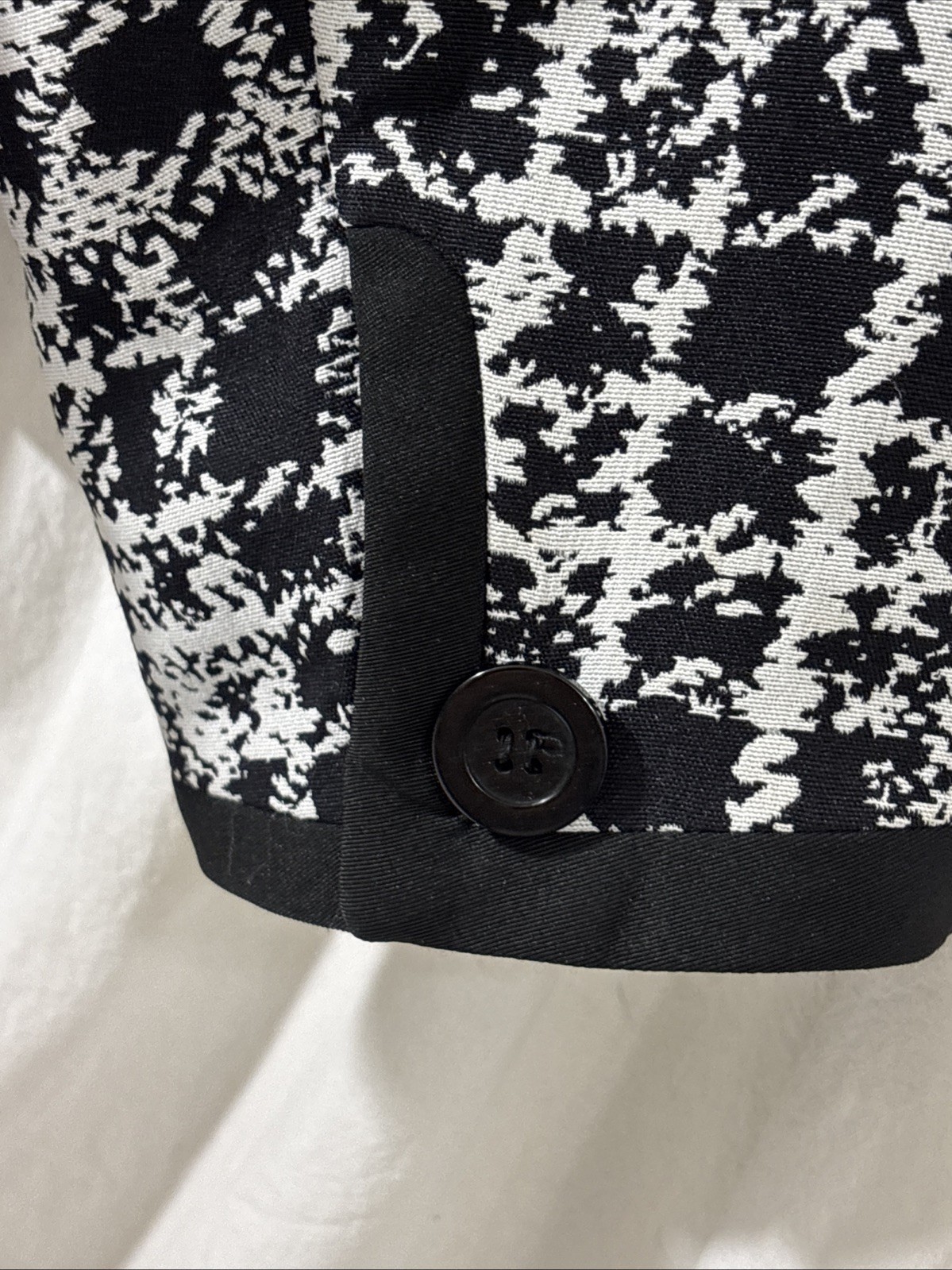 Women's Plus Sz 20W Blazer Jacket Black White Lined Button Up Geometric ...
