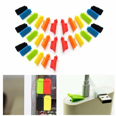 5 Set 6 Colors Anti-Dust USB Silicone Cover Stopper Rubber Plug for ...