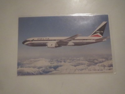DELTA AIR LINES "WE LOVE TO FLY AND IT SHOWS" BOEING 767 PROMO POSTCARD ...