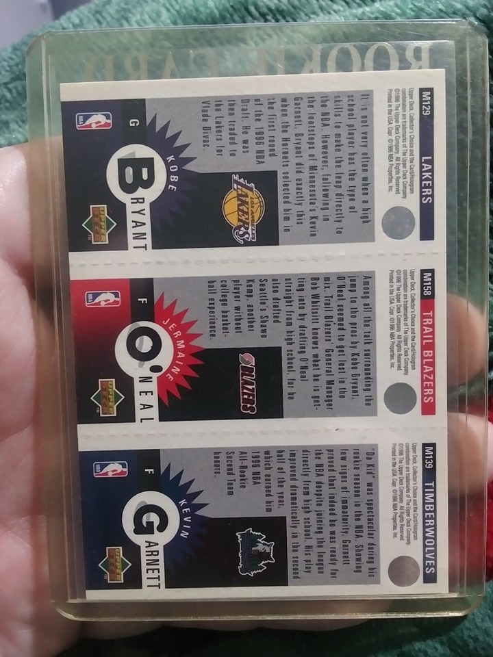 Kobe Bryant Mini Rookie 96-97 Upper Deck Collectors Choice Garnett ...