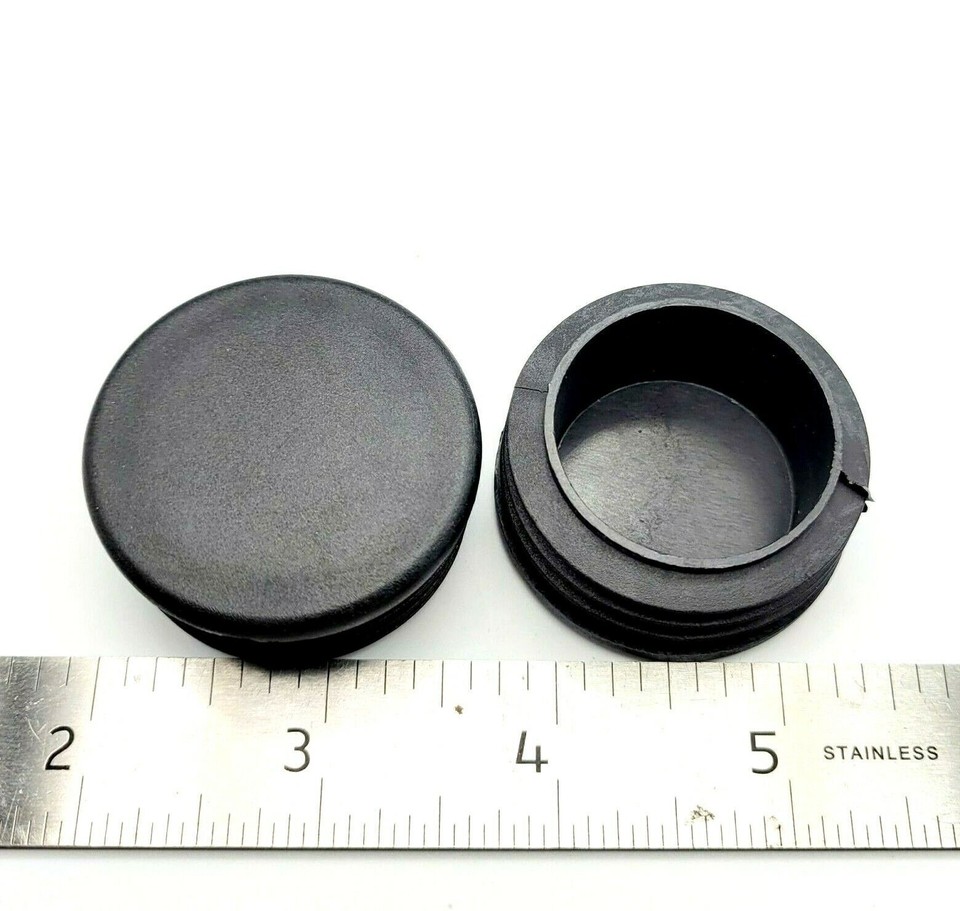 Round Tubing Plug Caps Pipe End Covers Ribbed Secure Fit Snap in Size ...