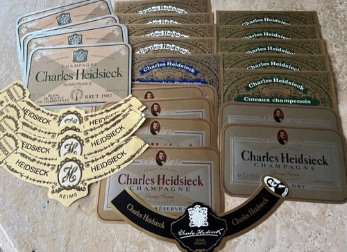 LOT 109/ 29 ETIQUETTES /CHAMPAGNE BRUT HEIDSIECK/COLS /LABELS ALCOOL ...