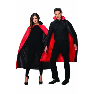 Reversible Cape for Adult - Unisex, Red and Black - Halloween, Party ...