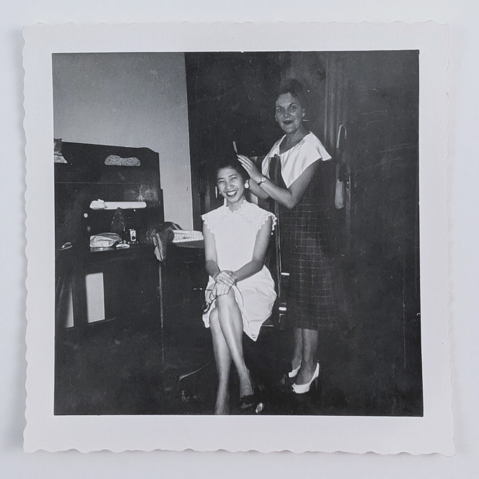 Snapshot Photograph Beautiful Woman Getting Her Hair Done Iowa City 1956 | eBay