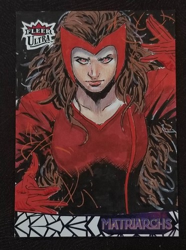 2024 FLEER ULTRA MATRIARCHS OF MARVEL Scarlet Witch Sketch 1/1 Jomar ...
