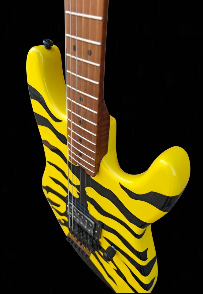 Firefly FFST Electric Guitar Yellow & Black Tiger Stripe Roasted Maple ...
