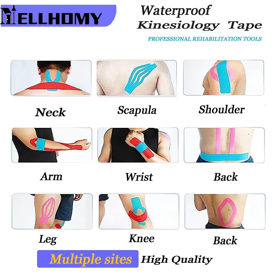 Kinesiology Tape Precut-40 Strips Elastic Cotton Athletic Tape Joints ...