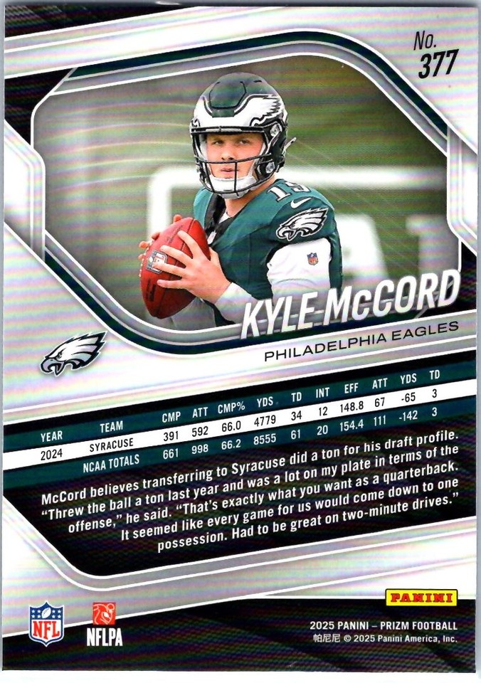 2025 Panini Prizm #377 Kyle McCord | eBay