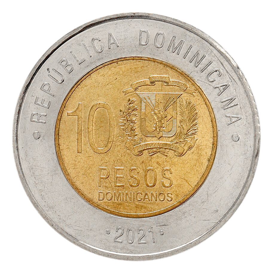 Dominican Republic 10 Pesos Dominicanos, 2021, KM #126, Mint | eBay