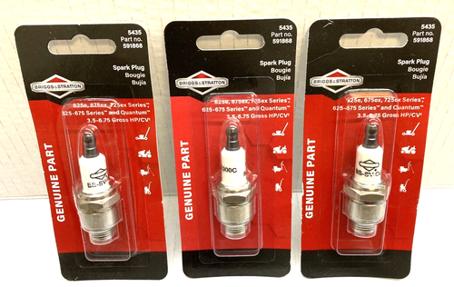Lot of 3 Briggs & Stratton 5435 Spark Plugs PN 591868 NEW | eBay