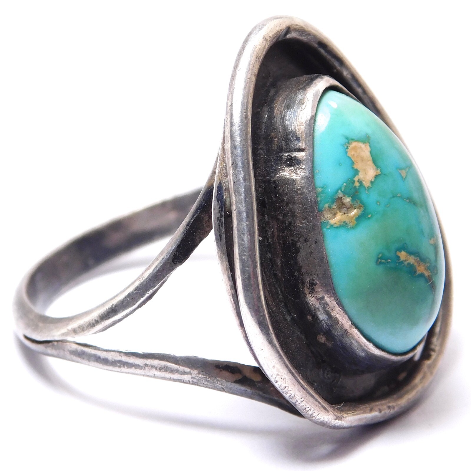 HANDMADE ARTISAN RING STERLING SILVER TURQUOISE SIZE … - Gem