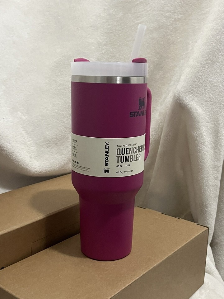 NEW NIB Stanley Quencher Flowstate H2.O Fuchsia Hot Pink 40 Oz HTF ...