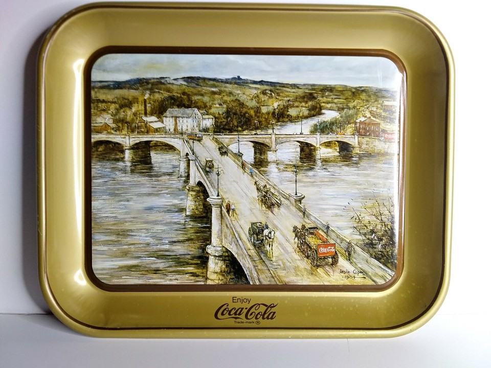 Vintage 1984 Coke Tray Leslie Cope Zanesville,Ohio Y Bridge | eBay