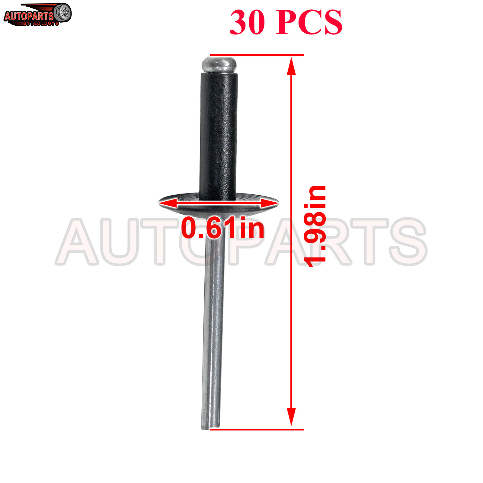 30 Black Bumper Fascia & General Use Split-Type Rivet For GM 11516807 ...