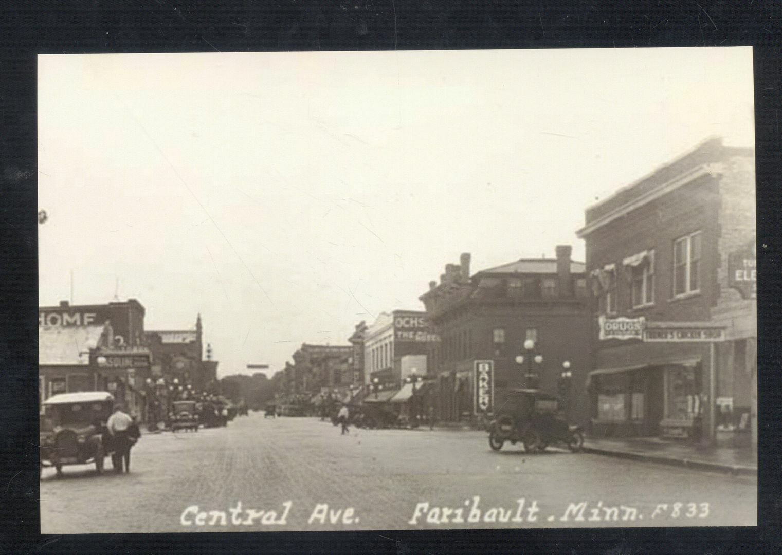 REAL PHOTO FARIBAULT MINNESOTA DOWNTOWN MAIN STREET SCENE POSTCARD COPY ...