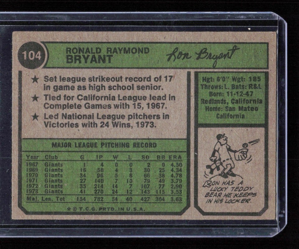 Ron Bryant 1974 Topps #104 | eBay