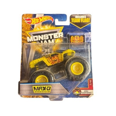 Hot Wheels 2016 Monster Jam Chrome Max-D Team Flag Truck 1:64 Scale | eBay